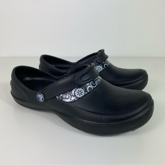 CROCS | Shoes | Crocs Mercy Work Clog Silver Black | Poshmark